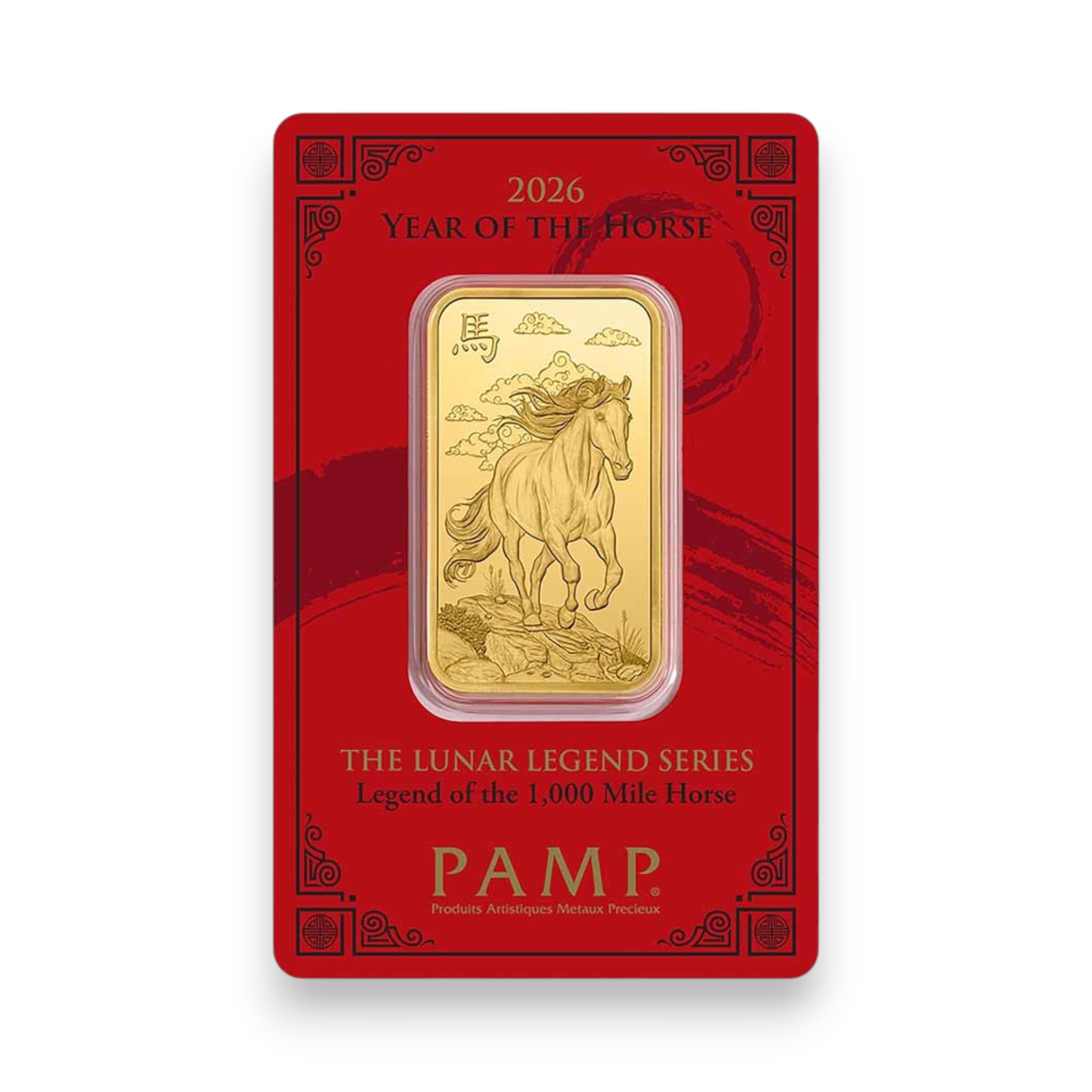 Buy 1 oz Gold Bar PAMP Lunar Legends 1,000 Mile Horse (New in Assay) | PURE