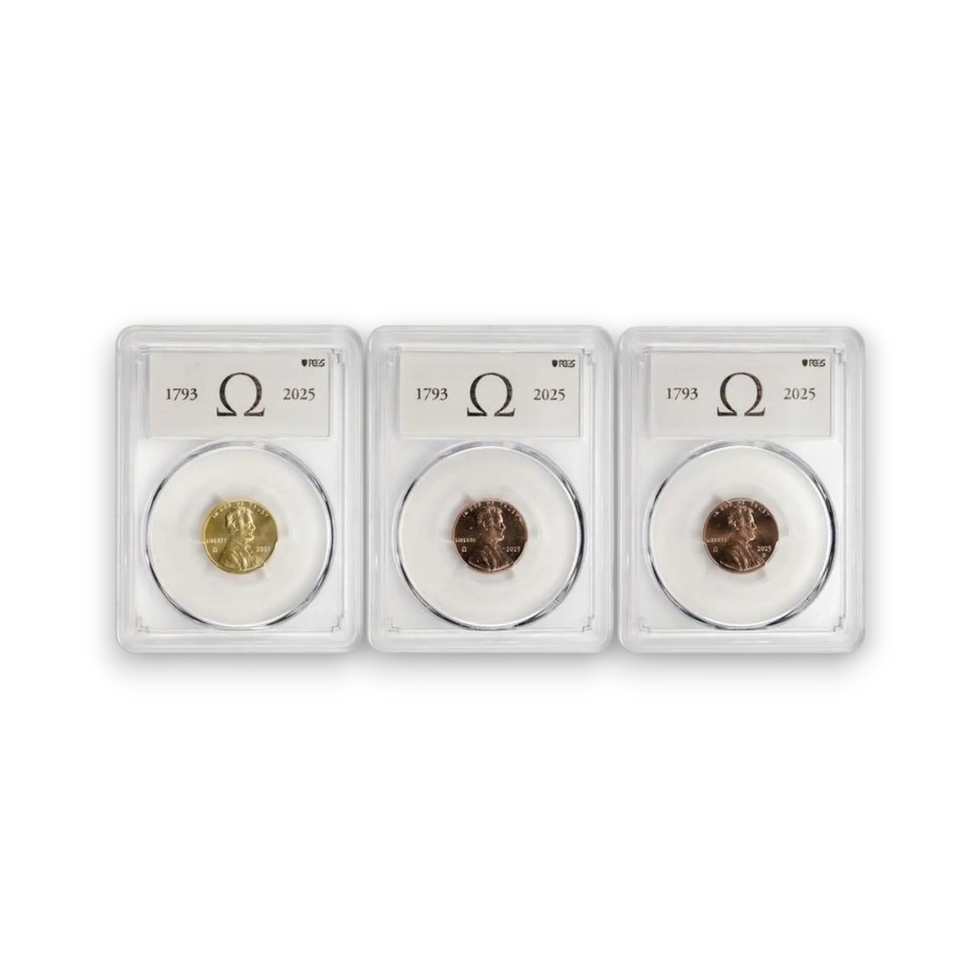 Buy 2025 Omega Lincoln Cent 3 Coin Set PCGS Certified (Random Number ...