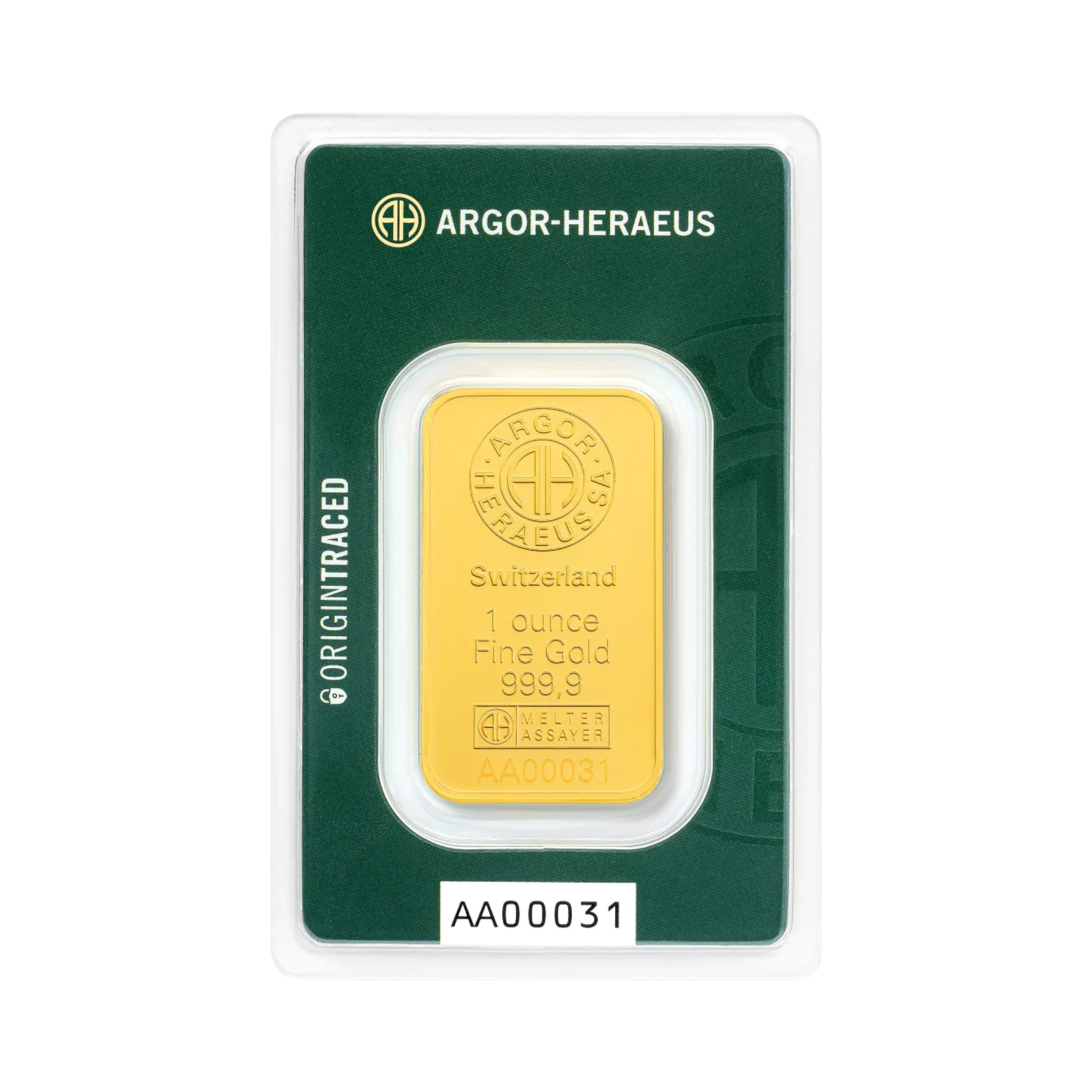 Buy 1 oz Argor Heraeus Origin Traced Gold Bar .9999 Fine Sealed in ...